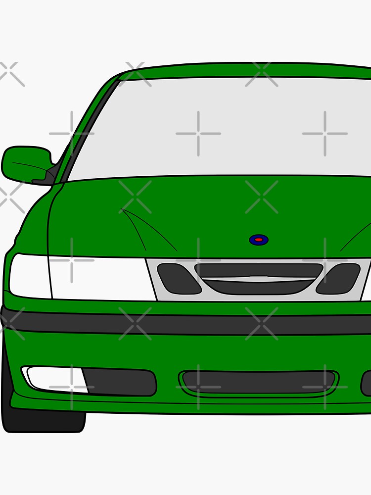 "Saab 9-3 1998-2003 green color" Sticker for Sale by EdimDesign | Redbubble