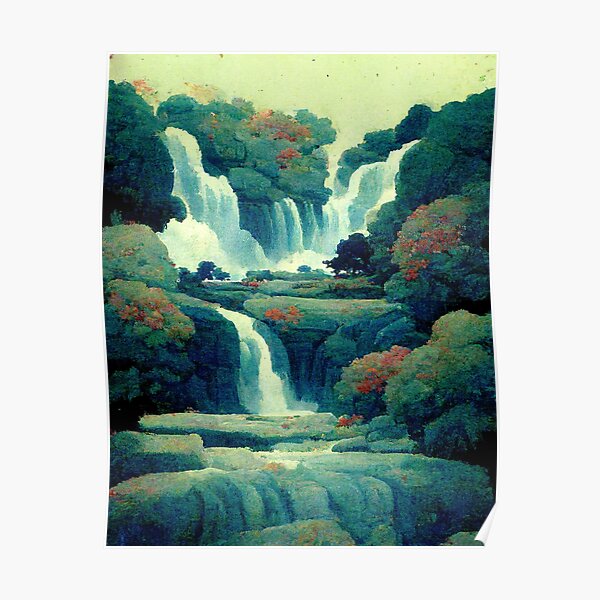 "Waterfall" Poster for Sale by AIArtWorkshop | Redbubble