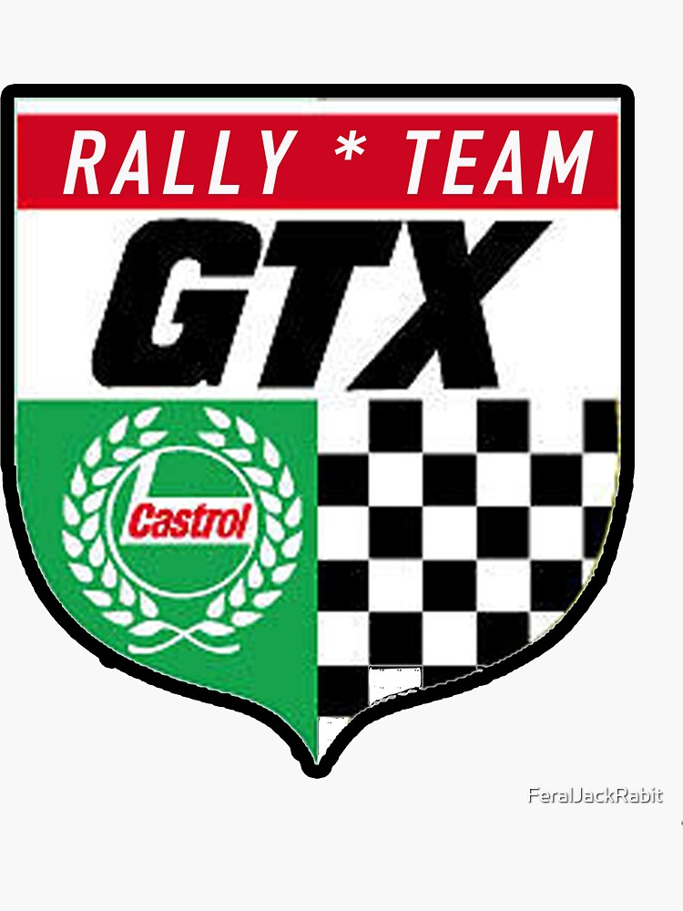"Castrol GTX rally team" Sticker for Sale by FeralJackRabit | Redbubble