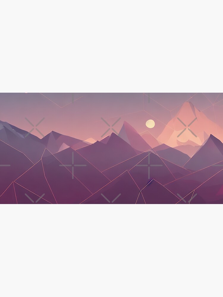 "Angular Mountain Range Flush Purple Haze Abstract Artwork" Sticker for ...