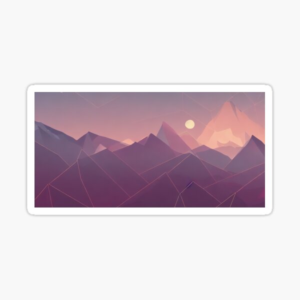"Angular Mountain Range Flush Purple Haze Abstract Artwork" Sticker for Sale by bighugs | Redbubble