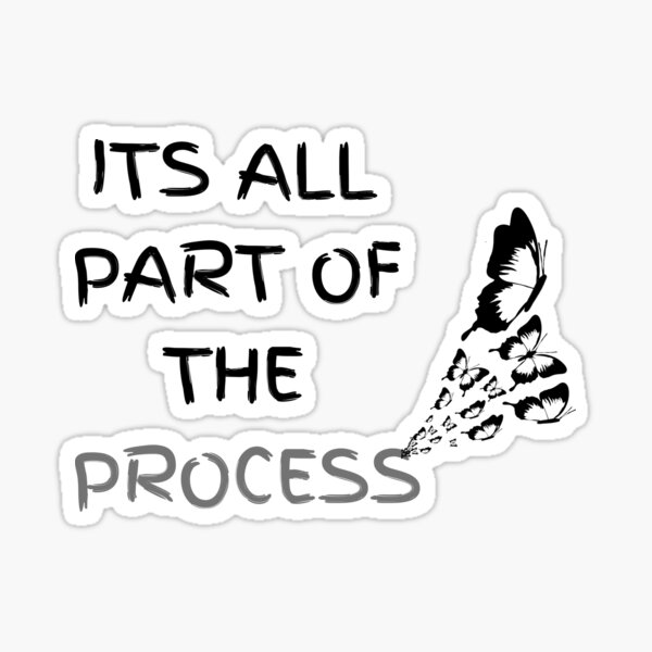 "its all part of the process" Sticker for Sale by ArylideStickers ...