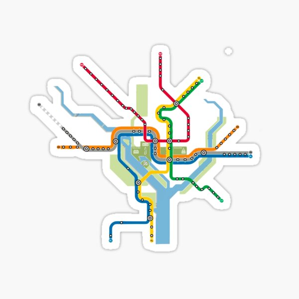 "Dc metro map with monuments" Sticker for Sale by therealpretzel ...