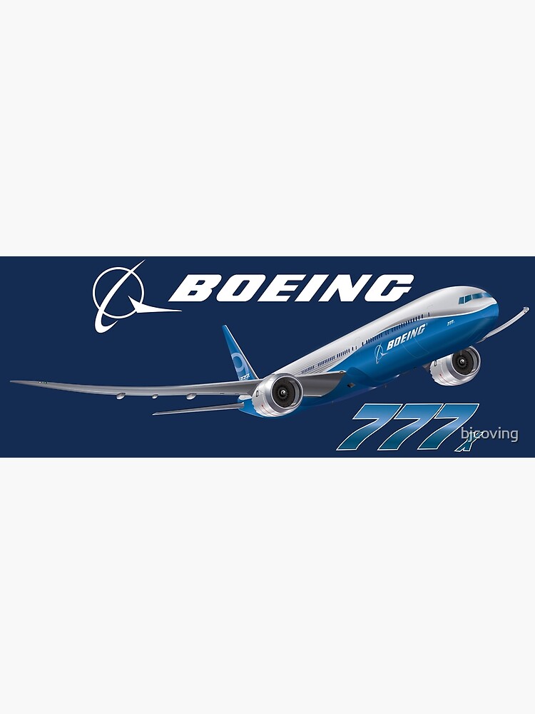 "Boeing 777x-900 Aircraft Image - Blue" Poster for Sale by bjcoving ...