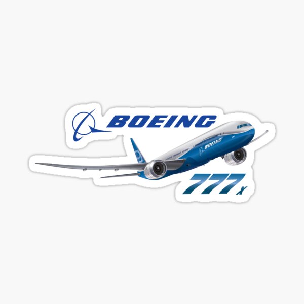"Boeing 777x-900 Aircraft Image - Blue" Sticker for Sale by bjcoving ...