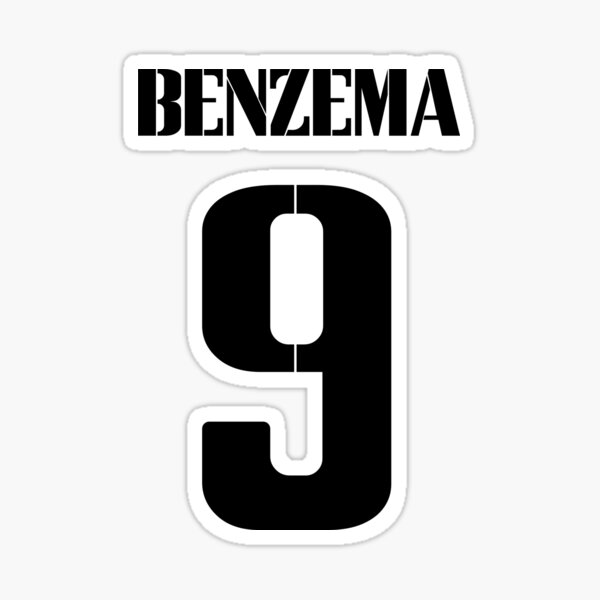 "Karim Benzema Name & Number - Real Madrid" Sticker for Sale by ...