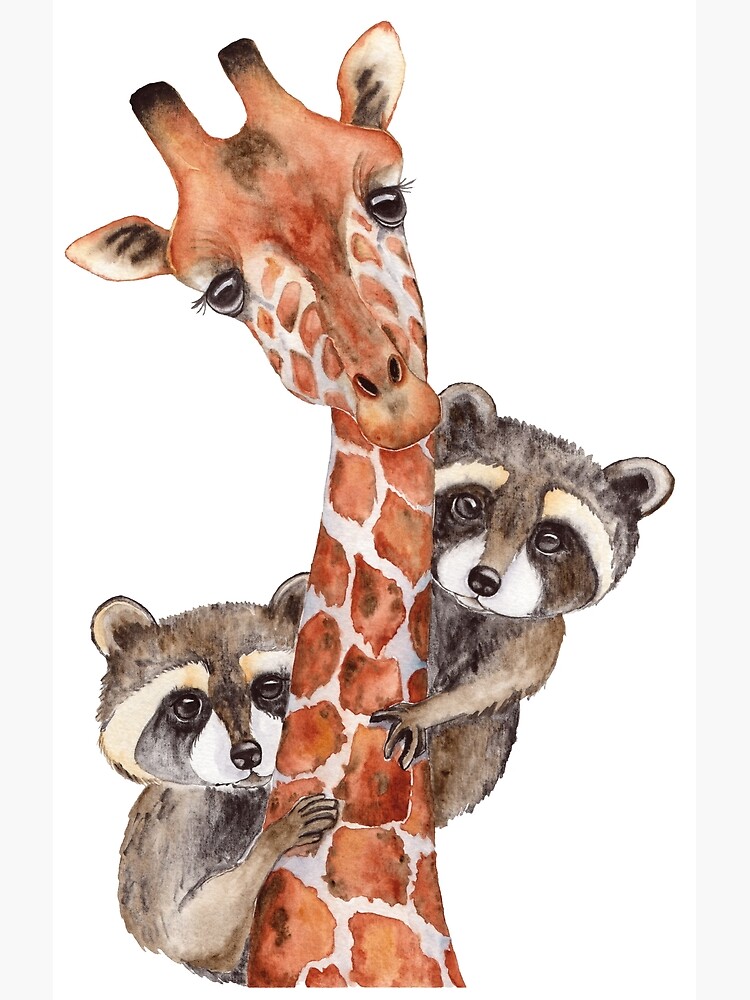 "Giraffe and Friends" Poster for Sale by Mae-Mili | Redbubble