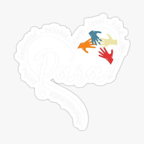 "Para Heart Teacher Paraprofessional Paraeducator" Sticker for Sale by ...