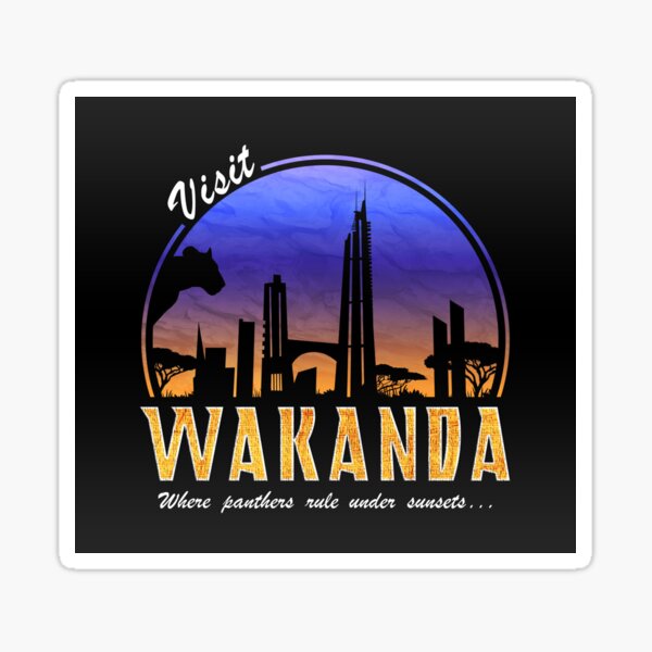 "Visit Wakanda" Sticker for Sale by FredRobbins | Redbubble