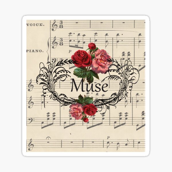"Shabby Chic Vintage Sheet Music Muse Rose " Sticker for Sale by ...