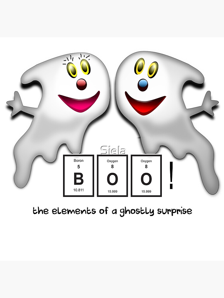 "Cute Ghost Spooky Boo! Halloween Periodical Table of Elements Word ...