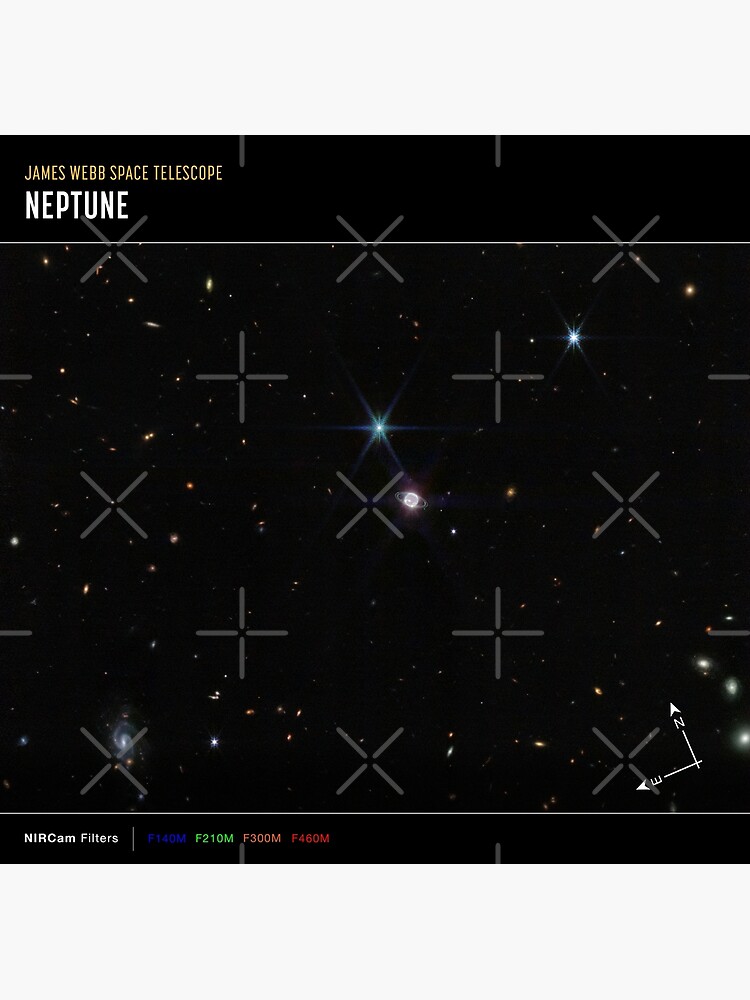 "Neptune Wide Field (NIRCam) Compass James Webb Space Telescope JWST Photo" Art Print for Sale ...
