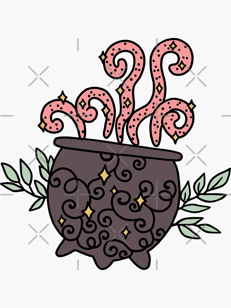 "Pink Witch Cauldron" Sticker for Sale by dark-fairy | Redbubble