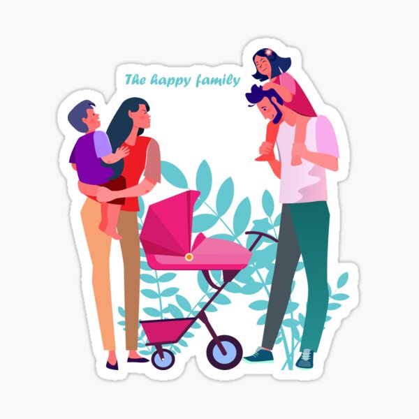 "The happy family familia " Sticker for Sale by marwashop25 | Redbubble