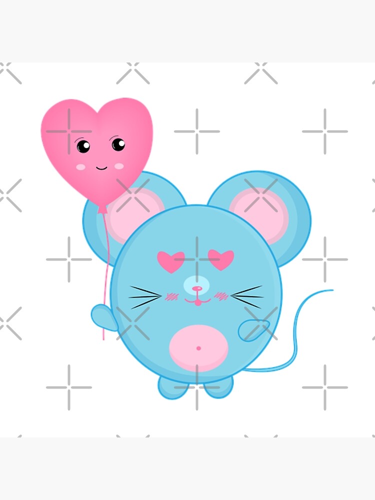 "cute blue mouse cartoon sticker pack pattern for kids" Poster for Sale ...