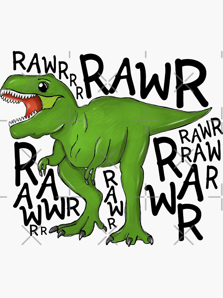 "Rawr Dinosaur Tree Rex" Sticker for Sale by LiuxGroupArt | Redbubble