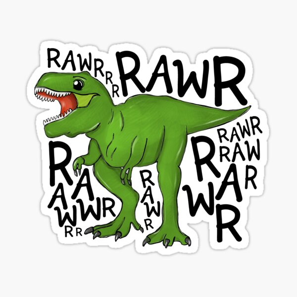 "Rawr Dinosaur Tree Rex" Sticker for Sale by LiuxGroupArt | Redbubble