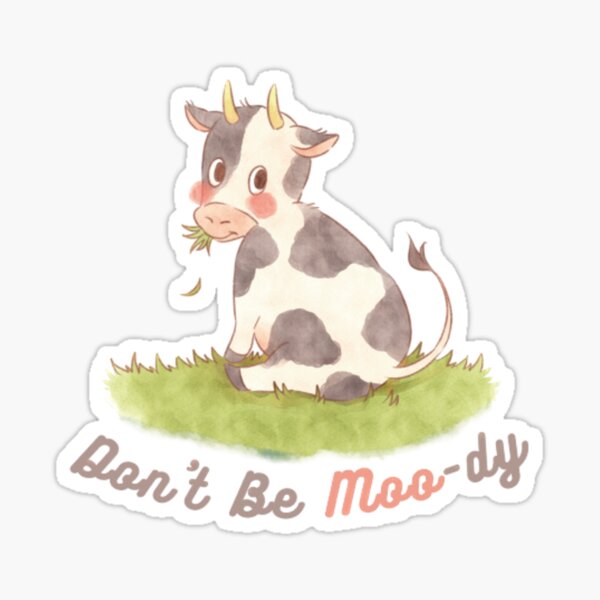 " Moody Cow" Sticker for Sale by de-signsforyou | Redbubble