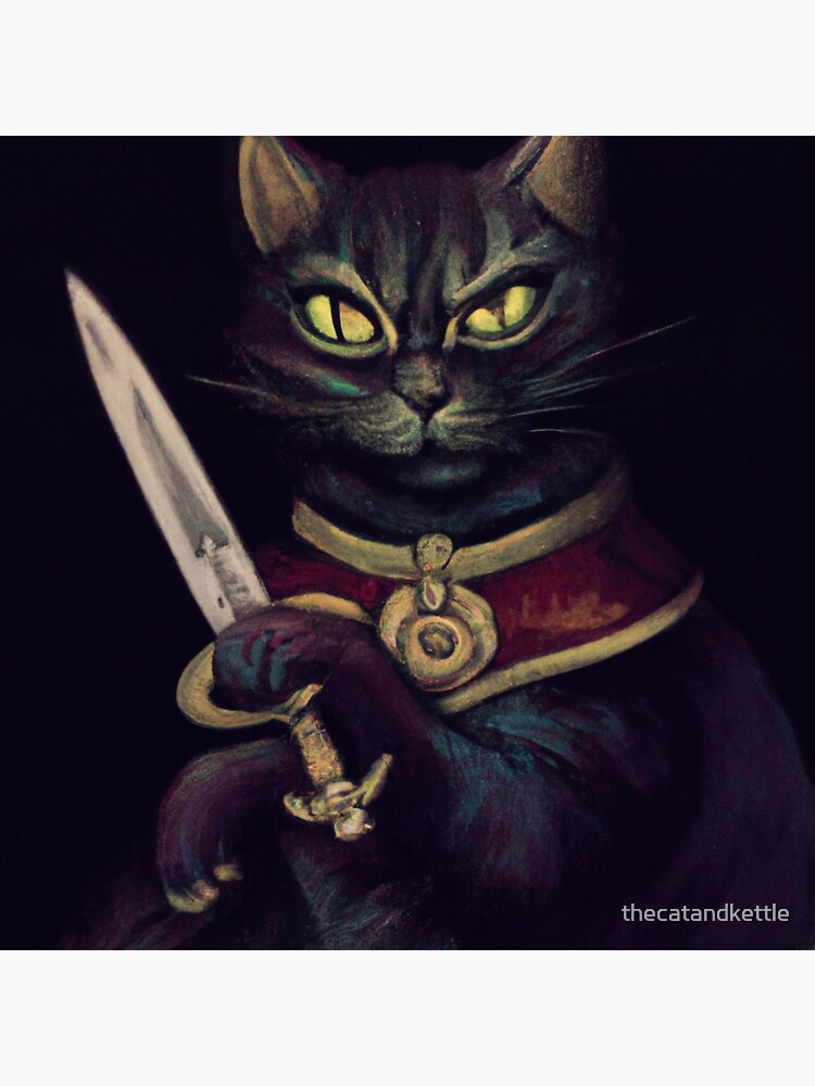"Missy the Cat, brandishing a dagger (Baroque)" Sticker for Sale by ...
