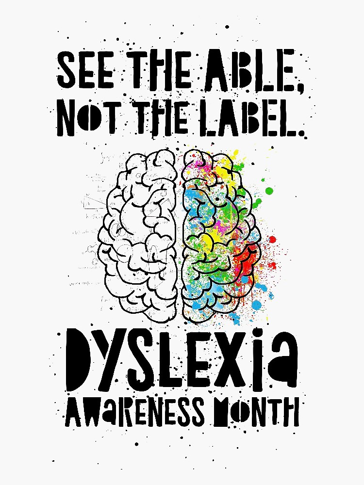 "Dyslexia Awareness Month" Sticker for Sale by KithnKin | Redbubble