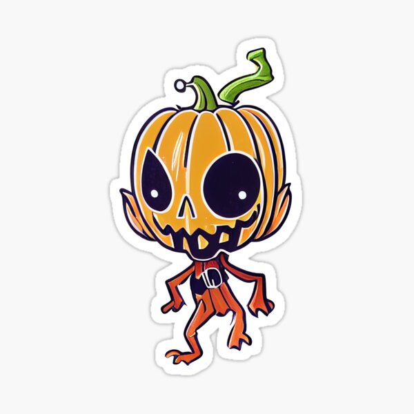 "Jacky the Jack-O-Lantern Imp" Sticker for Sale by Ironicdoll | Redbubble