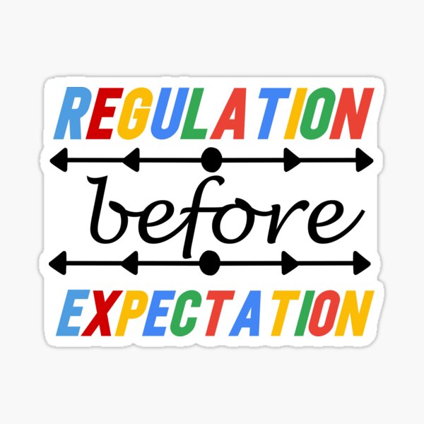 "Regulation Before Expectation" Sticker for Sale by RED-OB | Redbubble