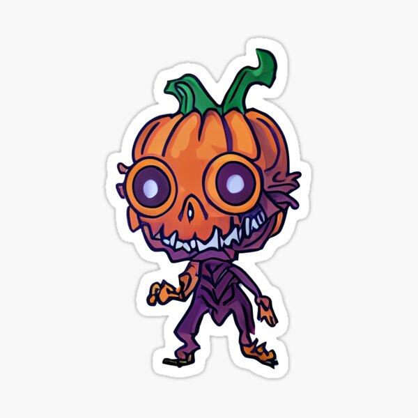"Lenny the Jack-O-Lantern Imp" Sticker for Sale by Ironicdoll | Redbubble