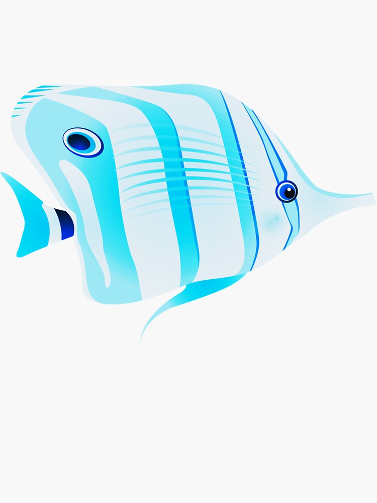 "Cute Blue Fish design, Animals style" Sticker for Sale by Dven-Clothes ...