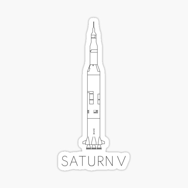 "Saturn V Rocket NASA Apollo 11" Sticker for Sale by minsty | Redbubble