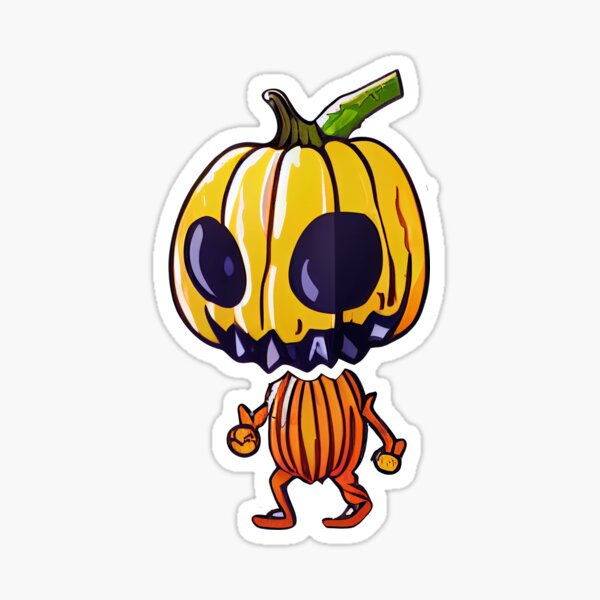 "Lenna the Jack-O-Lantern Imp" Sticker for Sale by Ironicdoll | Redbubble