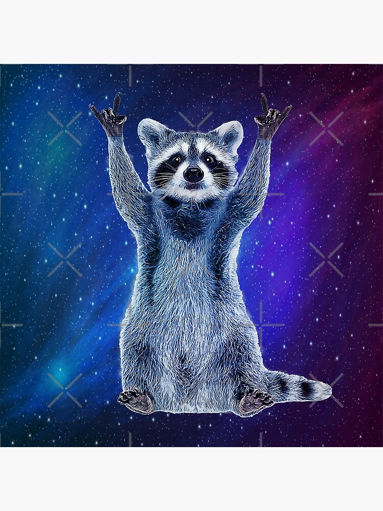 Raccoon Galaxy -Cute Raccoon in Space Premium Matte Vertical Poster ...