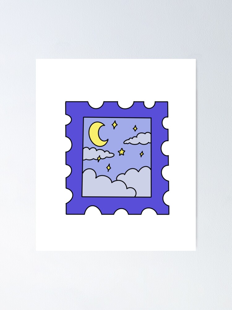 "Night sky stamp " Poster for Sale by Anniehallart | Redbubble