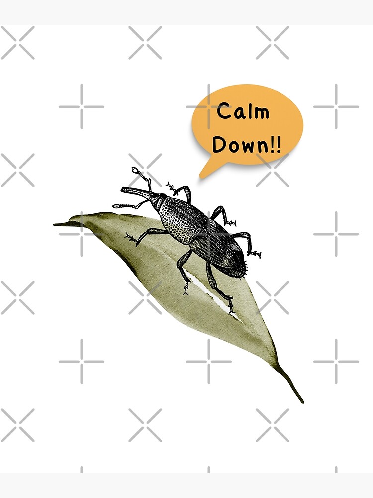 "Weevil on leaf say Calm Down| Entomology " Poster for Sale by ...