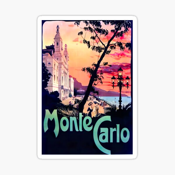 "MONTE CARLO SUNSET - DEEP COLOR" Sticker for Sale by VINTAGEGARAGE ...