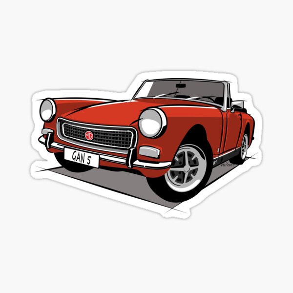 "CMG Midget round wheel arch blaze red" Sticker for Sale by car2oonz ...