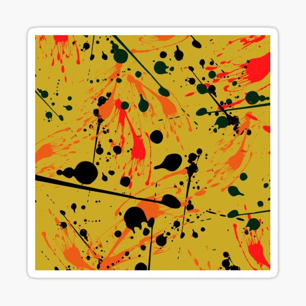 Pegatina «Coloridas obras de arte mostaza pintadas con deslumbrantes ... Pegatina «Coloridas obras de arte mostaza pintadas con deslumbrantes ...
