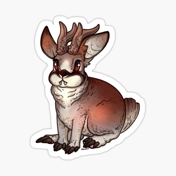 "Cute Rasselbock European Roe Deer Jackalope Bunny Rabbit" Sticker for ...