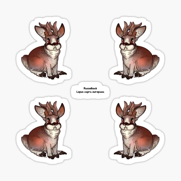 "Cute Rasselbock European Roe Deer Jackalope Bunny Rabbit Set of 4 ...