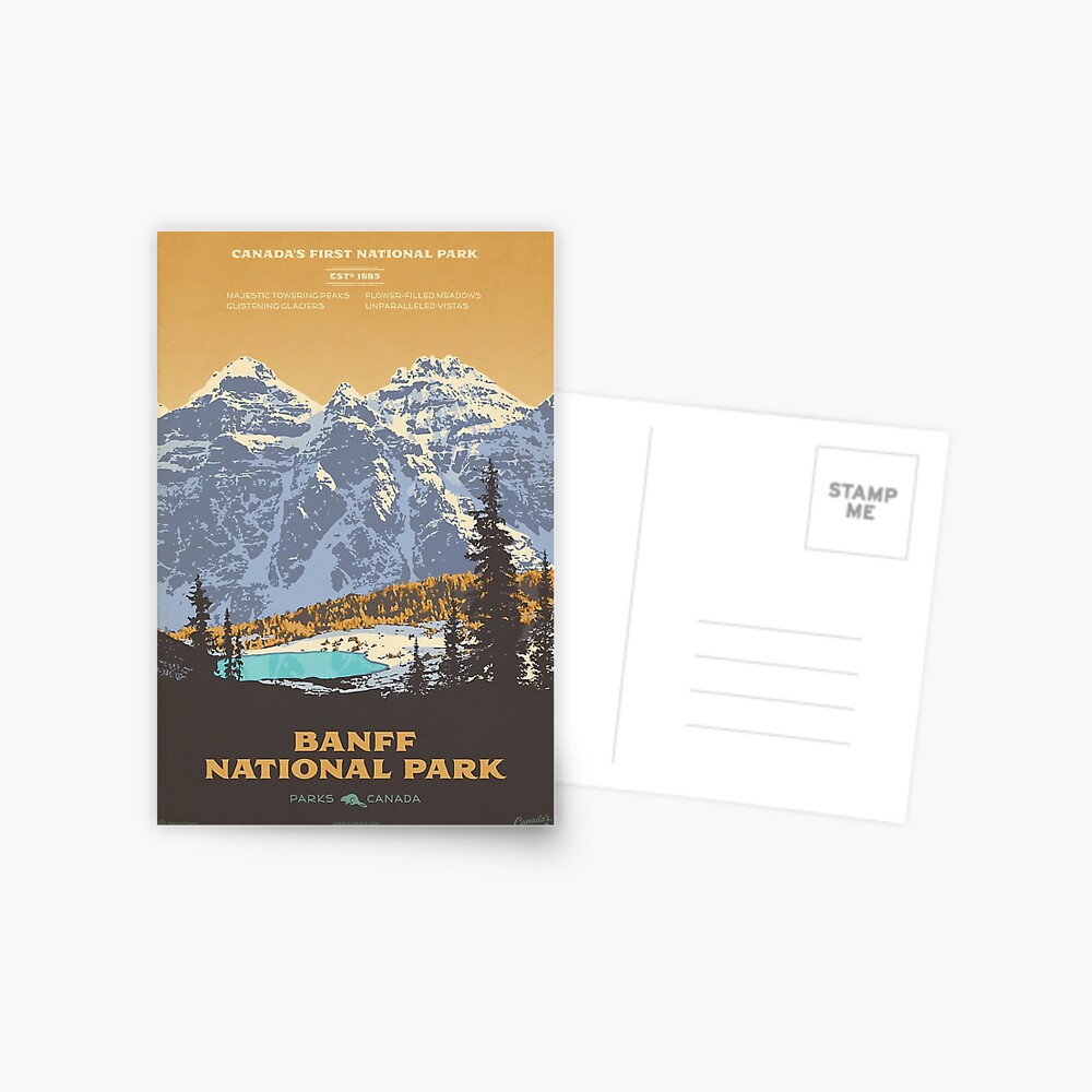 "Banff National Park poster" Postcard for Sale by cameronstevens ...