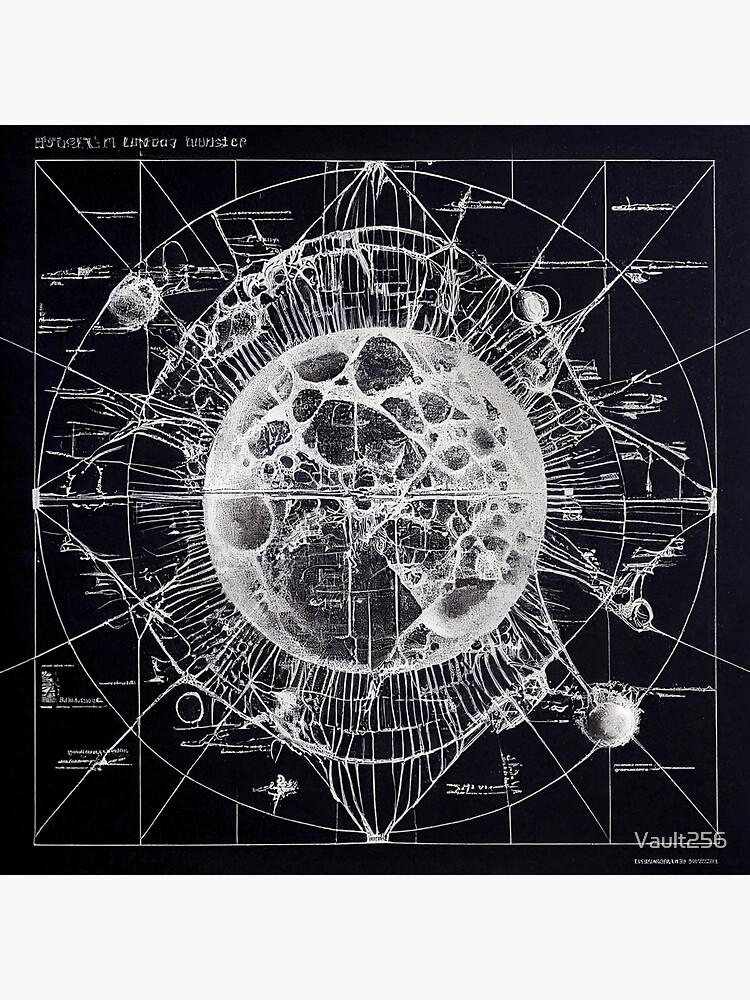 "Universe Occult Earth Space Blueprint - AI Generated Art" Sticker for ...