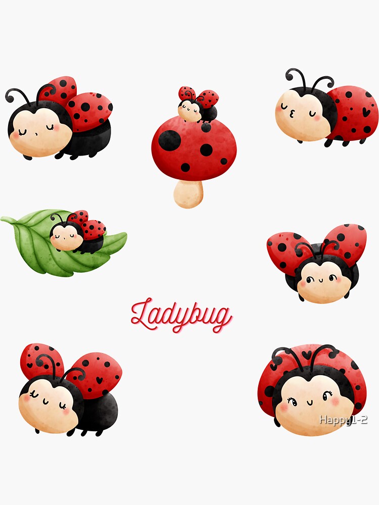 "Ladybug sticker" Sticker for Sale by Happy1-2 | Redbubble