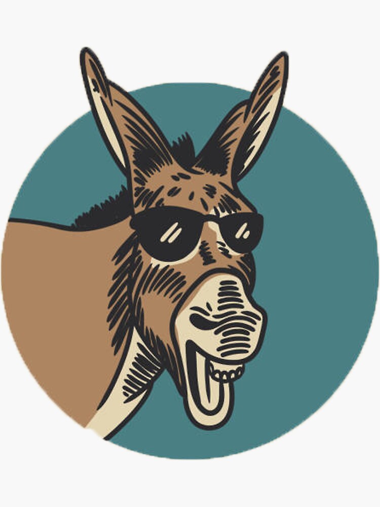 "donkey design " Sticker for Sale by Store-Hassan | Redbubble