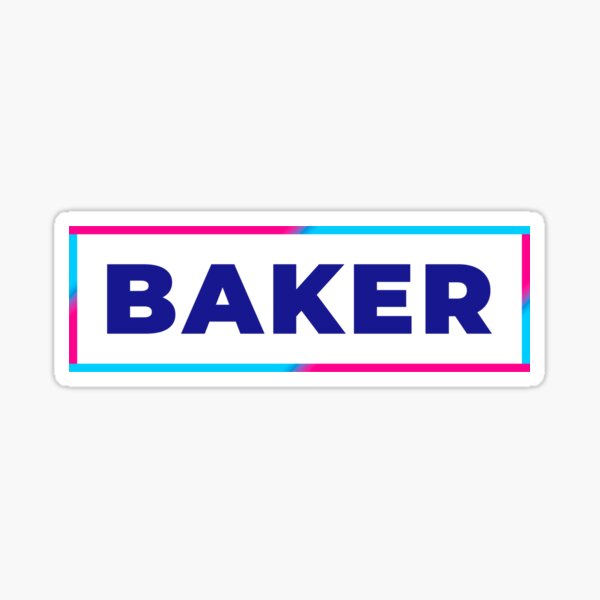 "Baker retro colorful frame" Sticker for Sale by SVPOD | Redbubble