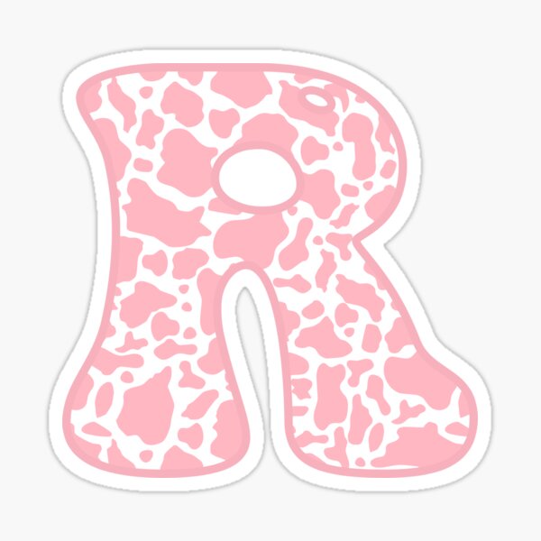 "Groovy Letter R Strawberry Cow Print Pattern" Sticker for Sale by ...
