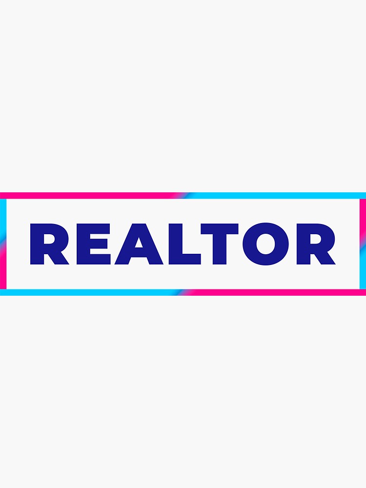 "Realtor retro colorful frame" Sticker for Sale by SVPOD | Redbubble
