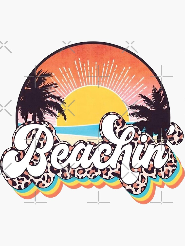 "Beachin Retro Beach" Sticker for Sale by Ash-Ley- | Redbubble