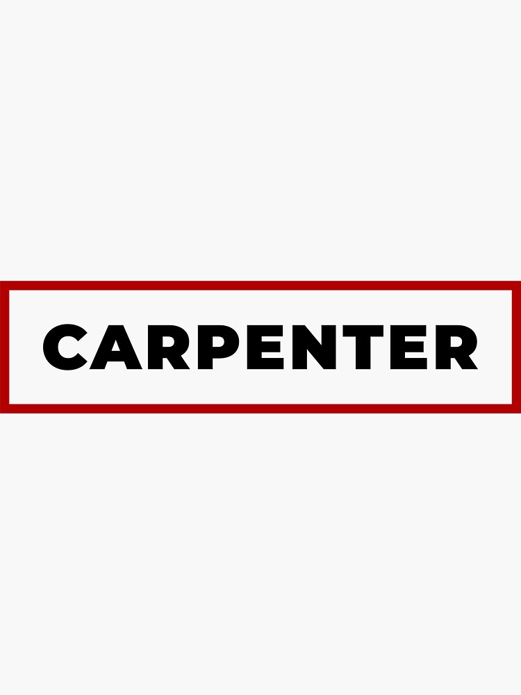 "Carpenter with red frame" Sticker for Sale by SVPOD | Redbubble