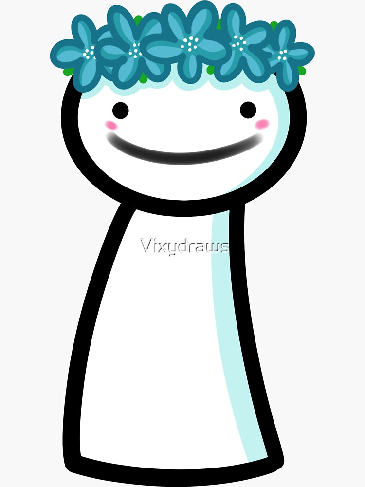 "Dream blob with blue flower crown" Sticker for Sale by Vixydraws ...