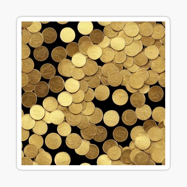 "Pile of gold coins" Sticker for Sale by fairway3games | Redbubble