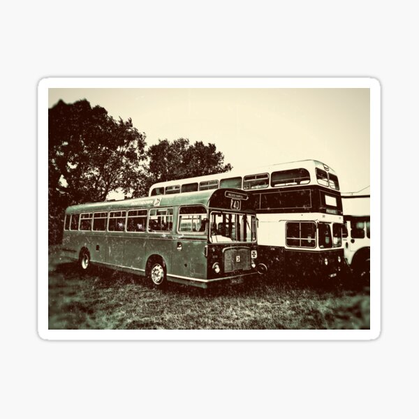 "Old Buses" Sticker for Sale by Pips-Clouds | Redbubble